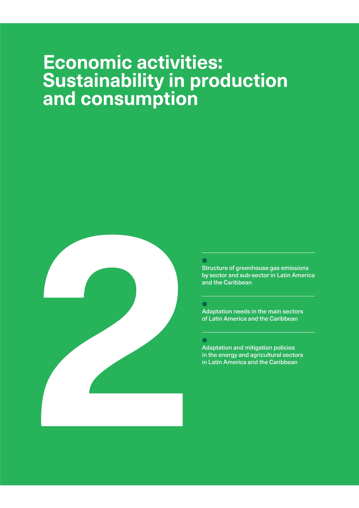Economic activities: Sustainability in production and consumption